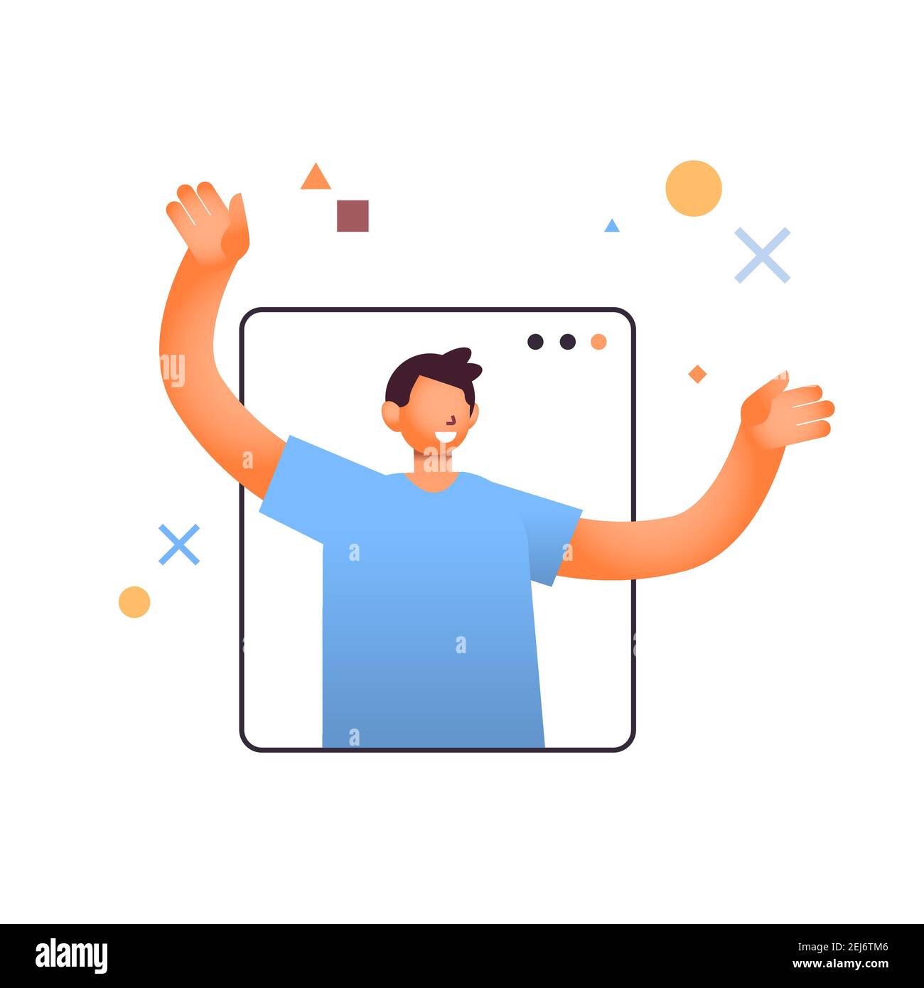 Portrait hands young office worker Stock Vector Images - Alamy
