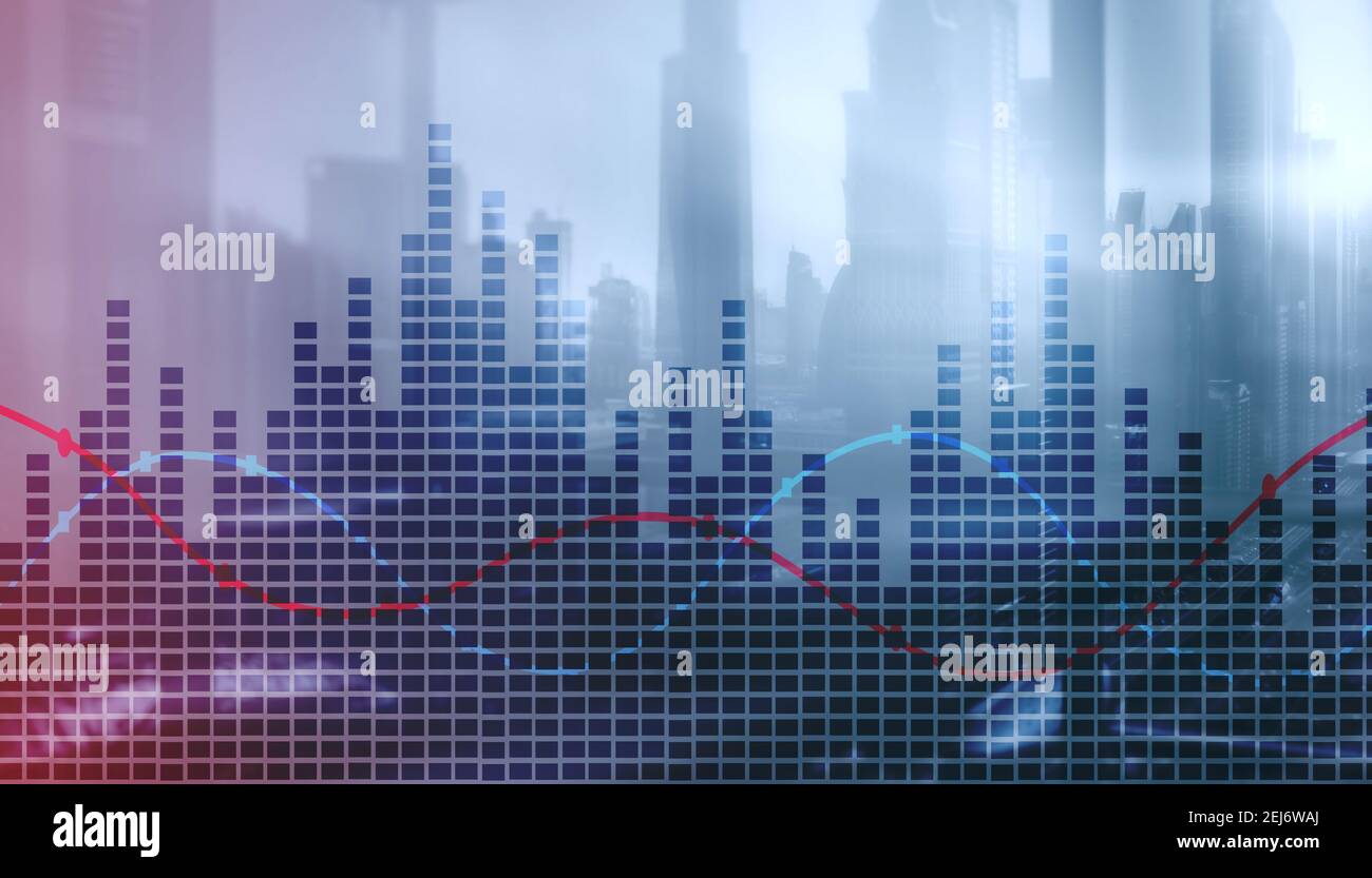 Universal Finance Business background. Diagrams on city office ...