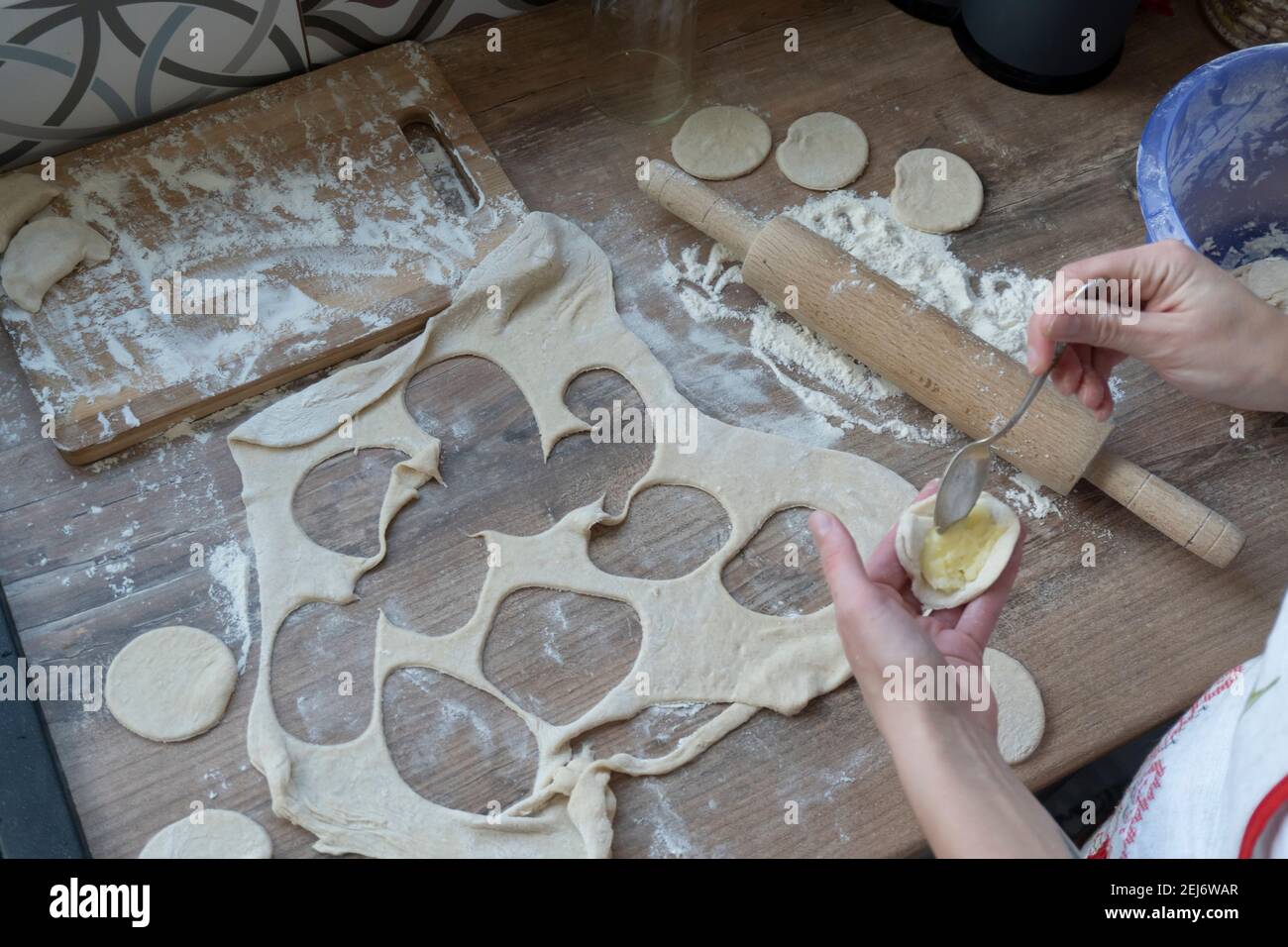 Process of making vareniki Stock Photo - Alamy