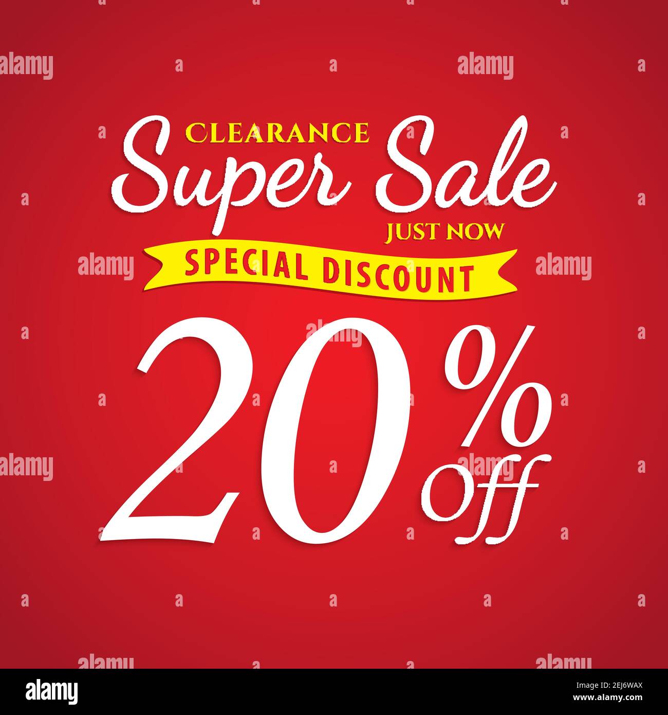 Vol. 1 Super Sale red 20 percent heading design for banner or poster ...