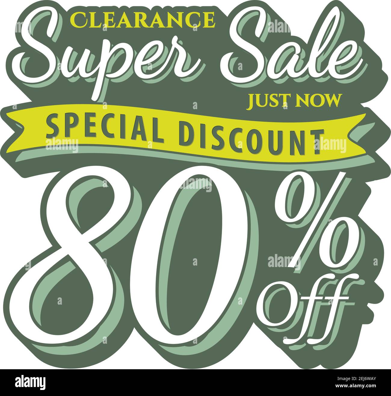 Vol. 2 Super Sale 80 percent heading design vintage style for banner or ...