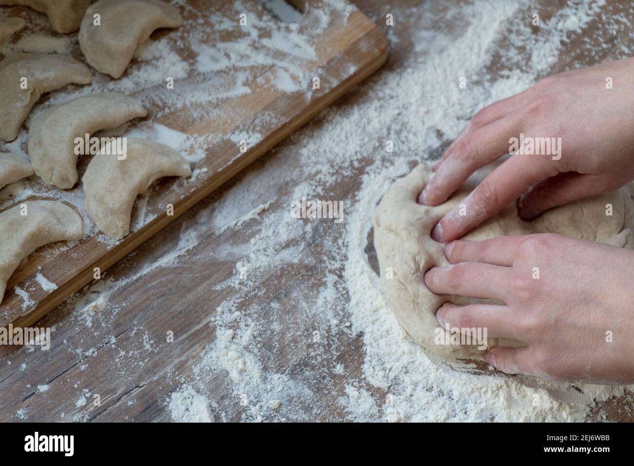 Process of kneading doung Stock Photo - Alamy
