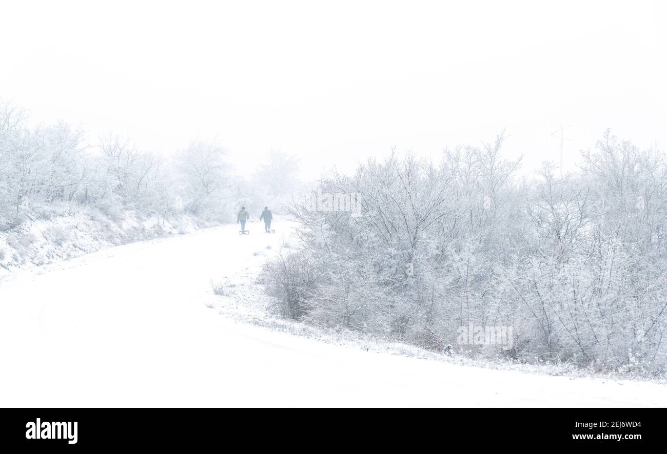 Sleigh slope hi-res stock photography and images - Alamy
