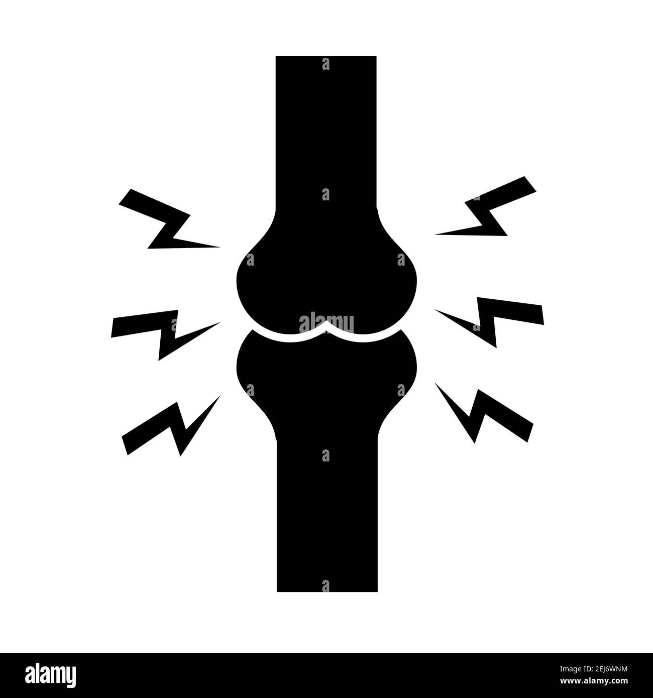 bone pain glyph icon on a white background. body and painful sign ...