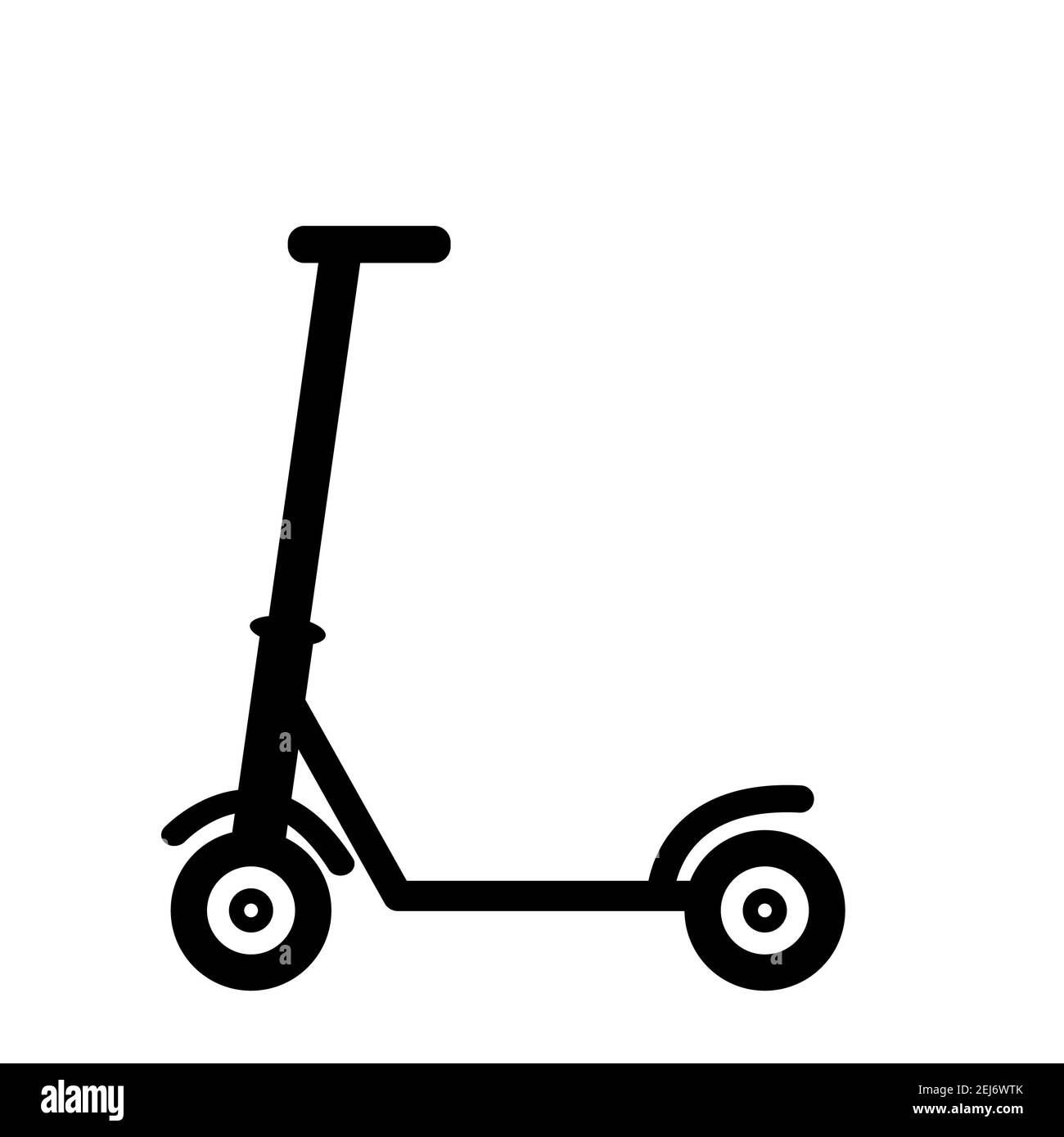 black kick scooter icon on white background. scooter sign. balance bike ...