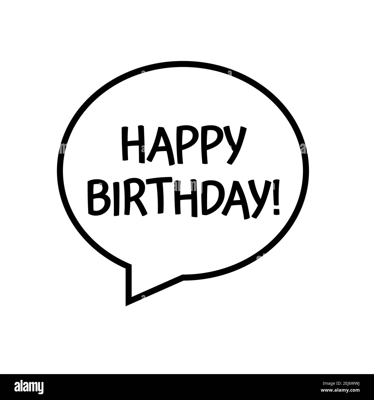 happy birthday bubble icon on white background. happy birthday speech ...