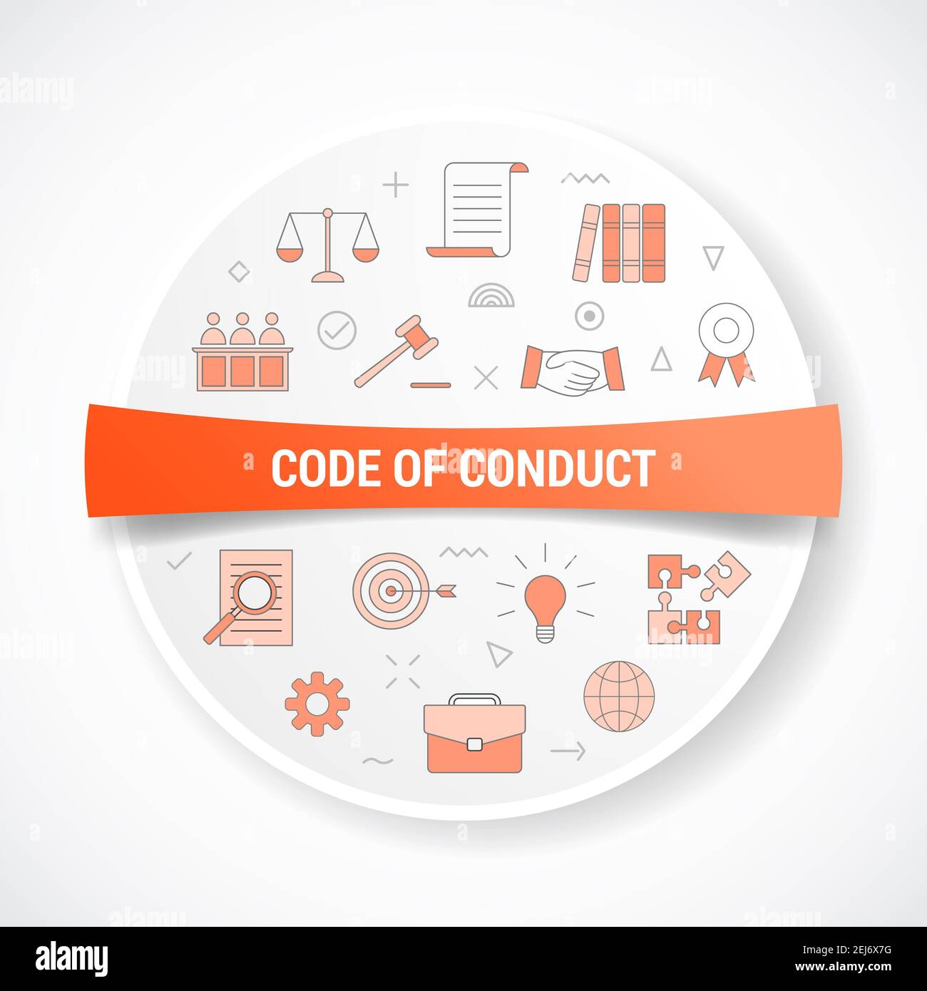 code of conduct concept with icon concept with round or circle shape ...
