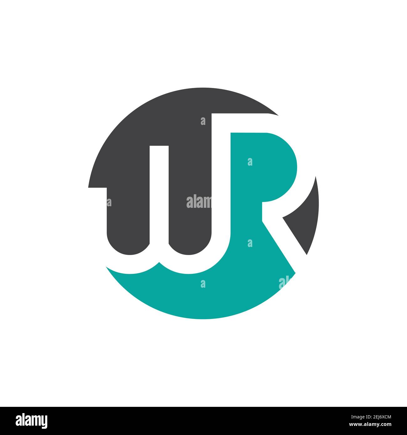 word play circle style Letter WR initial logo design vector template ...
