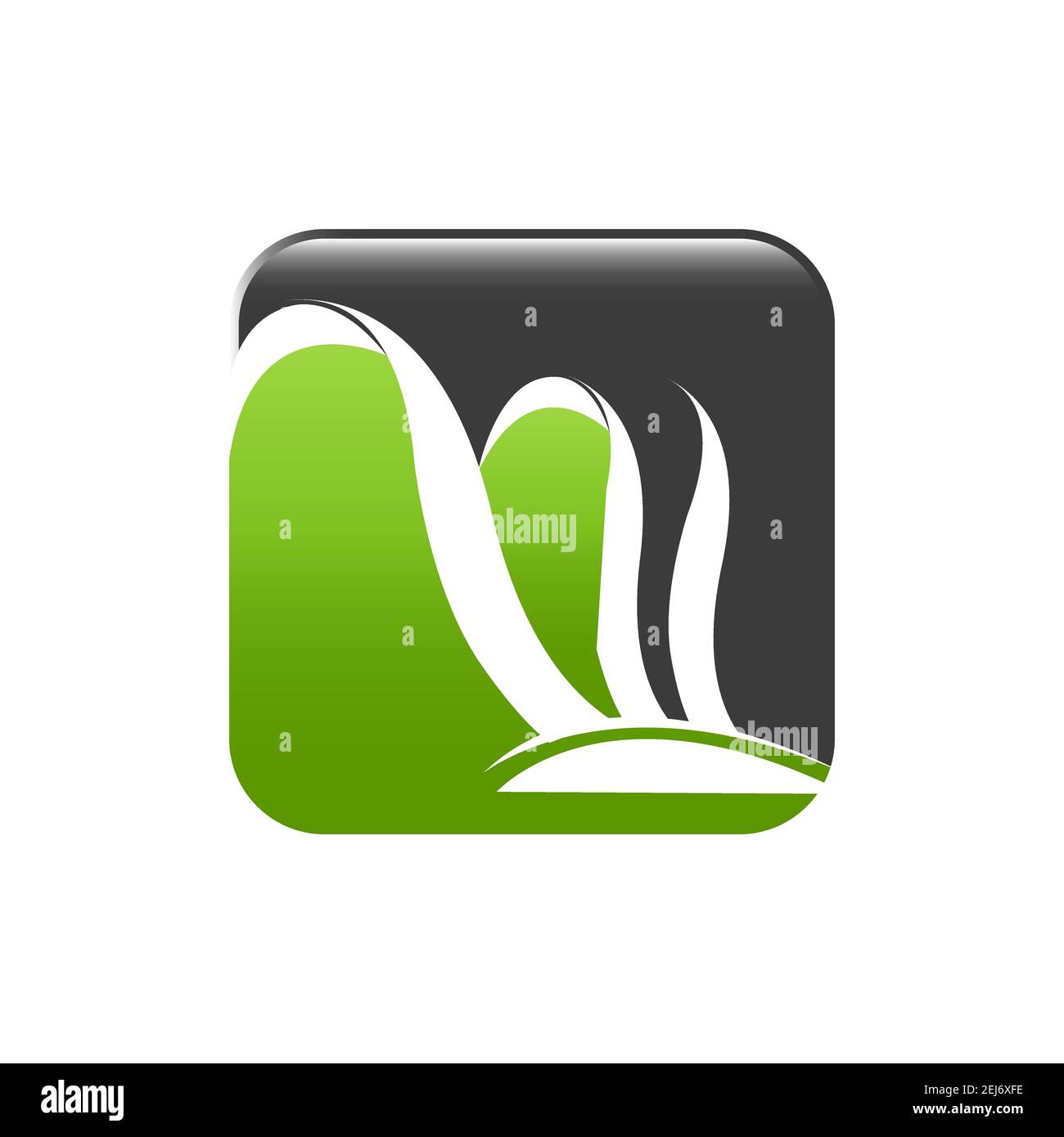 new green grass remover lawn mower logo design on W letter styles ...