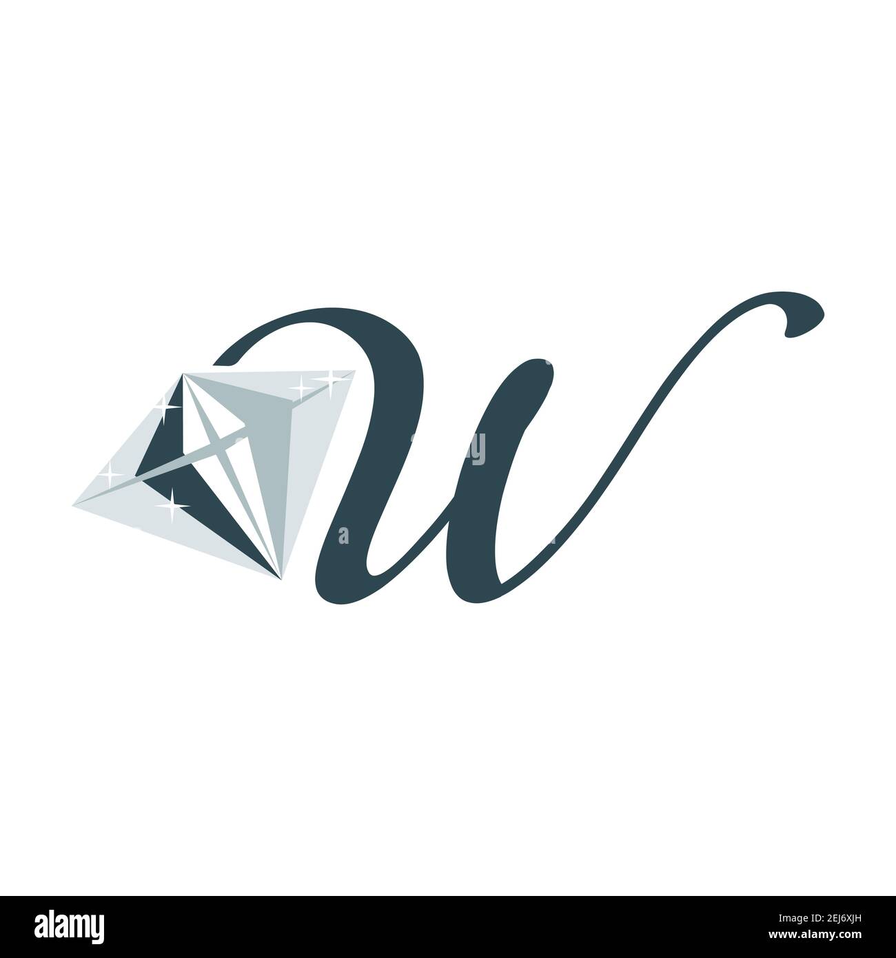 great jewelry diamond W initial letter W logo vector with modern styles ...