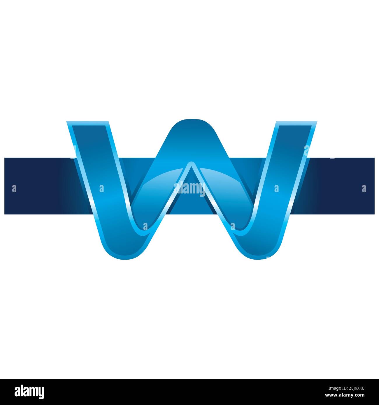 another concept arrows letter W logo concept with blue orange element ...