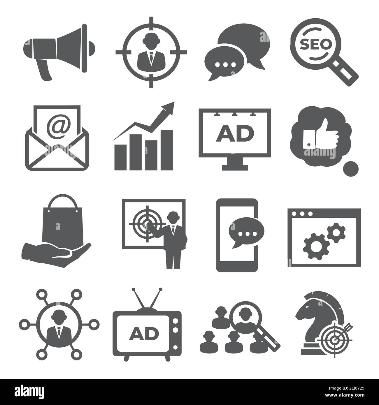 Advertising icons on white background Stock Vector Image & Art - Alamy