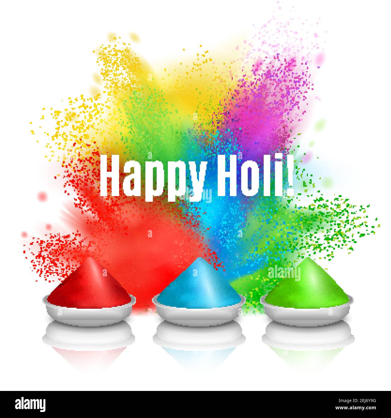 Holi paint realistic composition with pieces of festive paint and ...