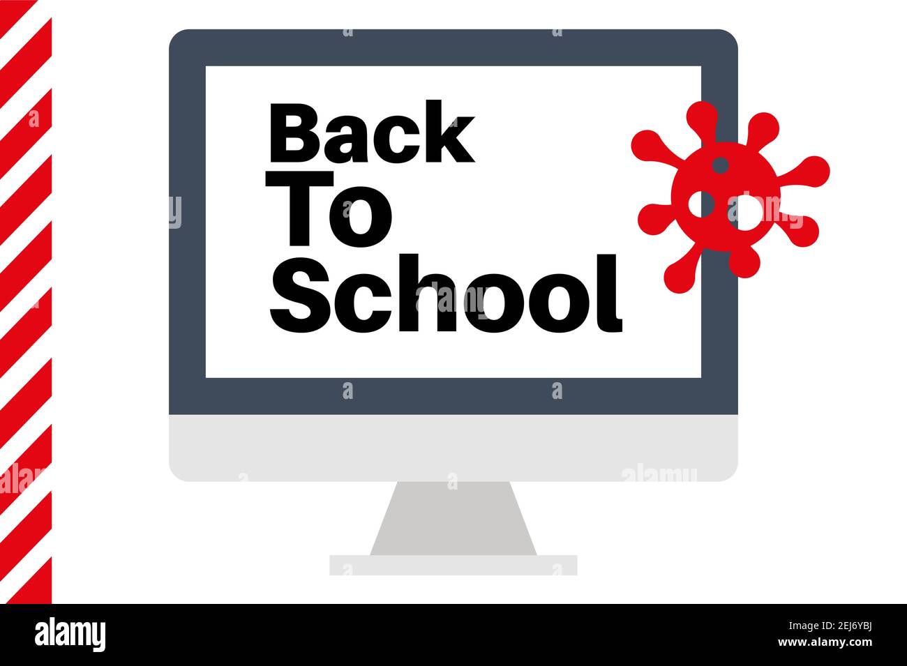 Post Covid lockdown back to school vector illustration with virus logo ...