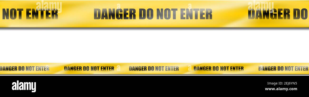 3d realistic vector hazard yellow striped ribbon, caution tape of ...