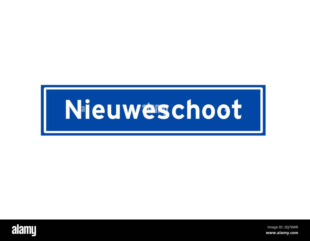 Nieuweschoot isolated Dutch place name sign. City sign from the ...