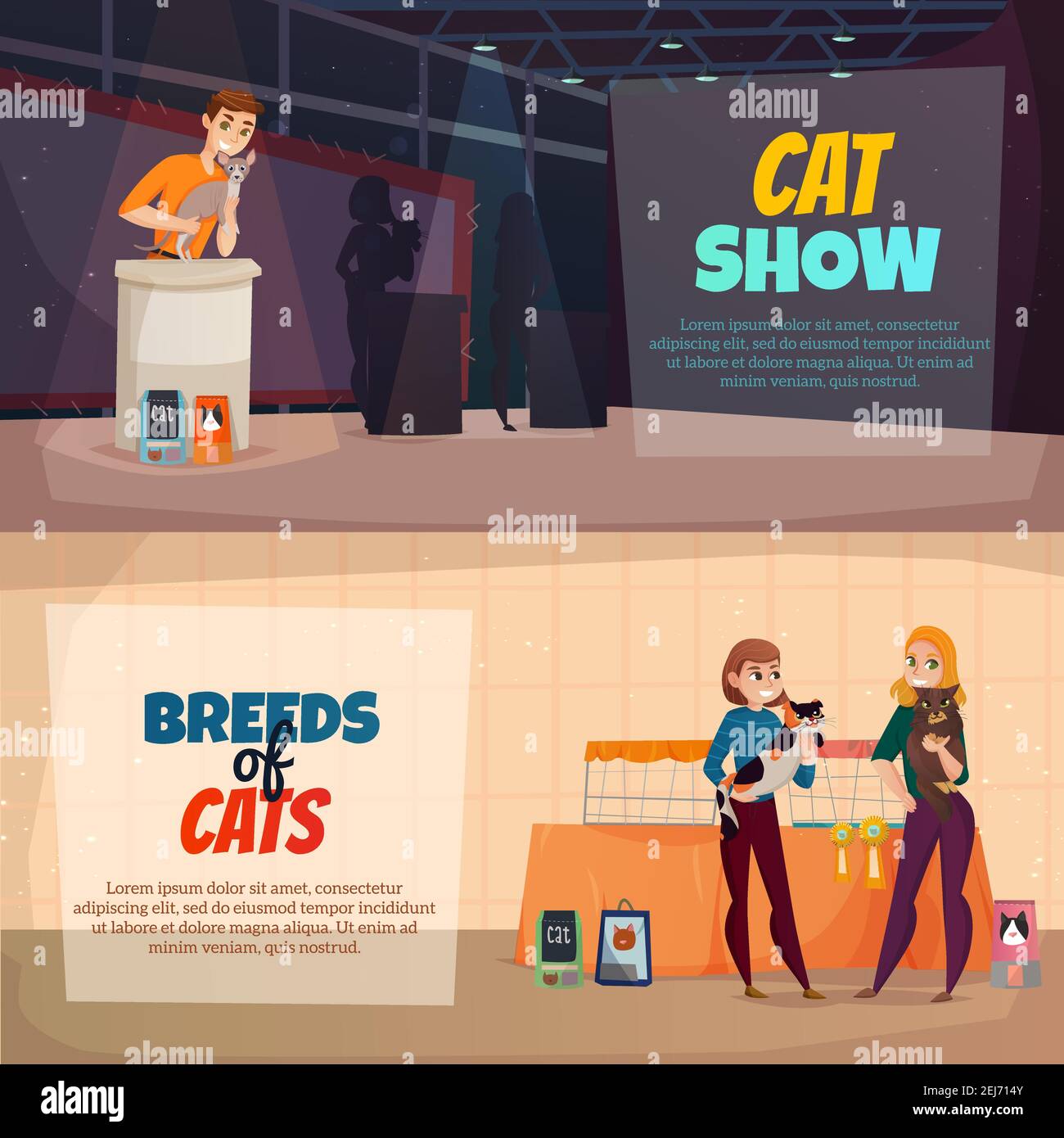 Cat breeds show announcement schedule and presentations 2 horizontal ...
