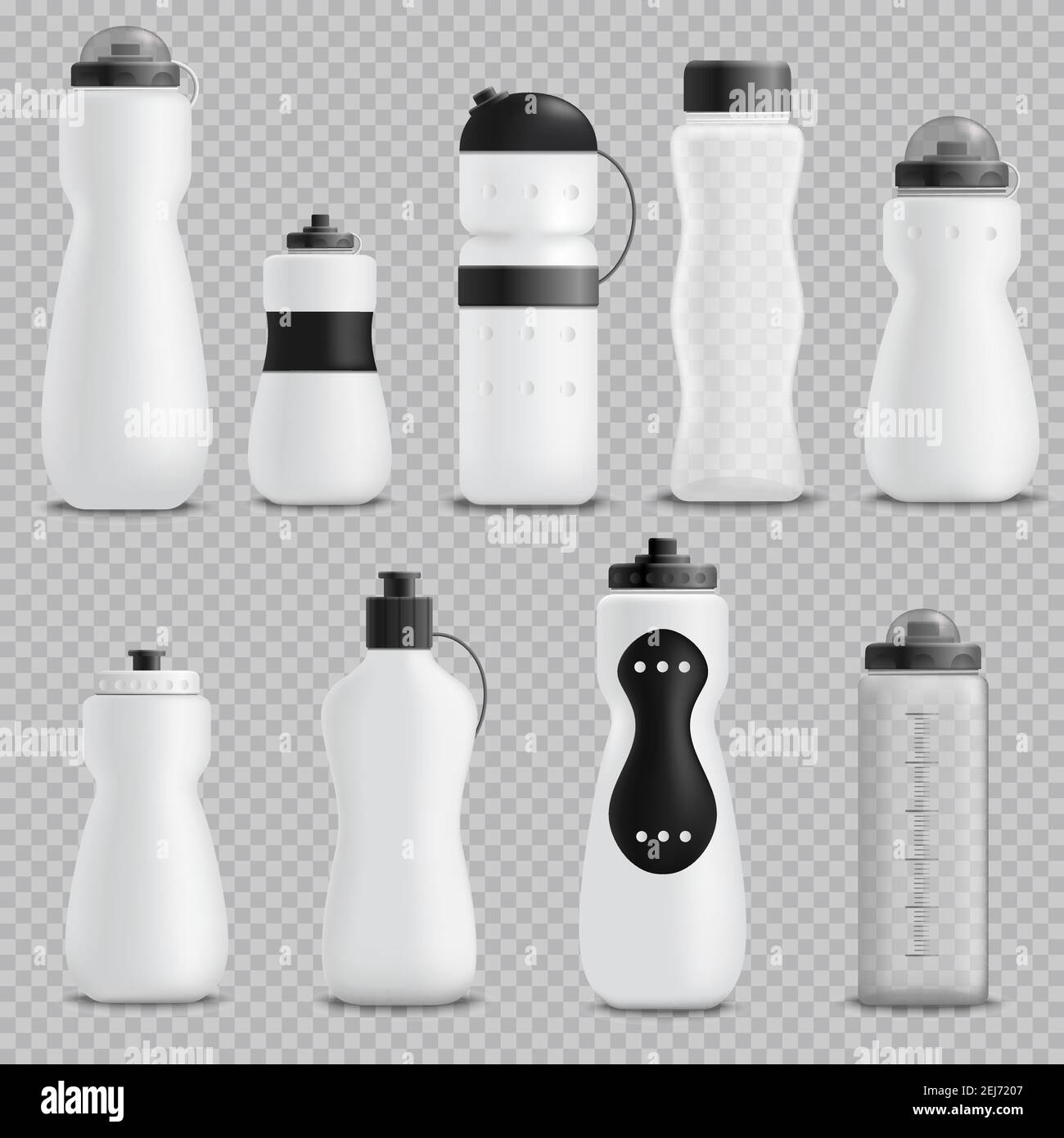 Fitness running blender and sport water bottles various shapes white ...