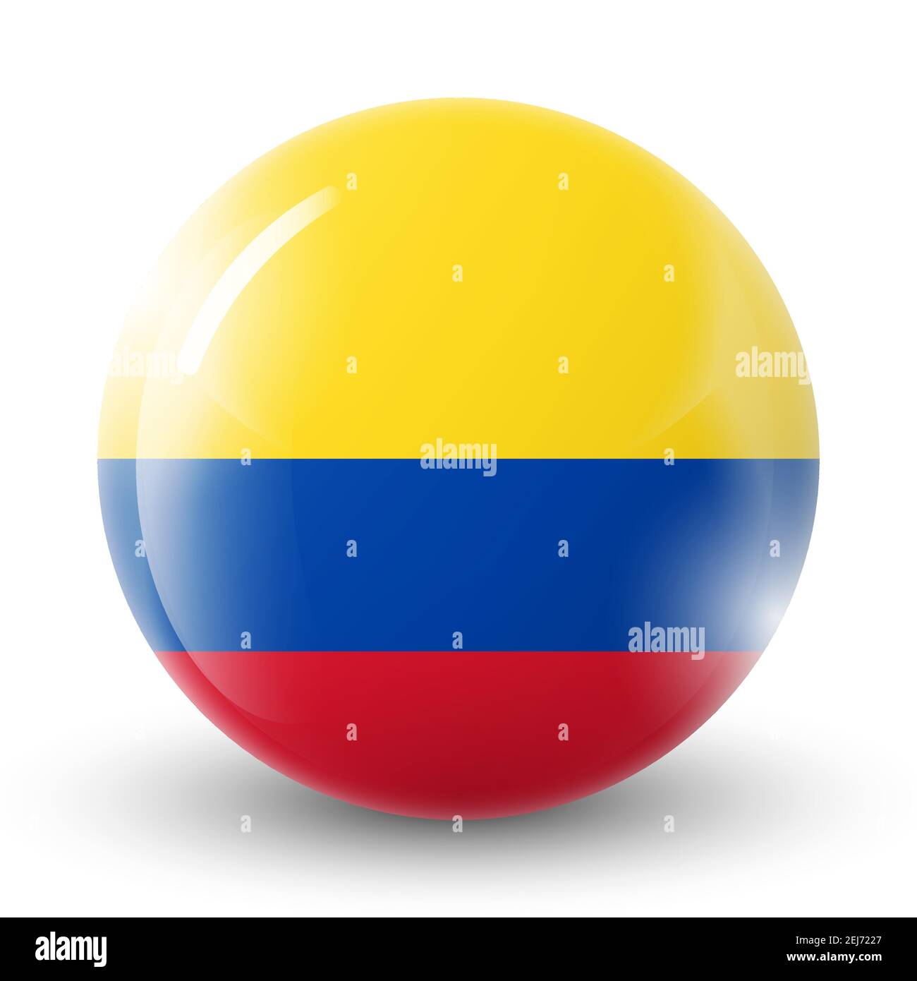 Glass light ball with flag of Colombia. Round sphere, template icon ...