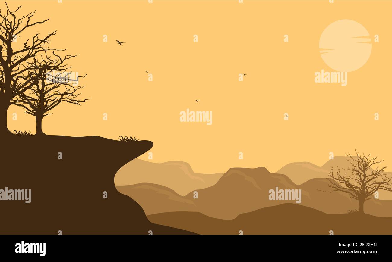 Stunning beautiful sunset landscape Stock Vector Images - Alamy