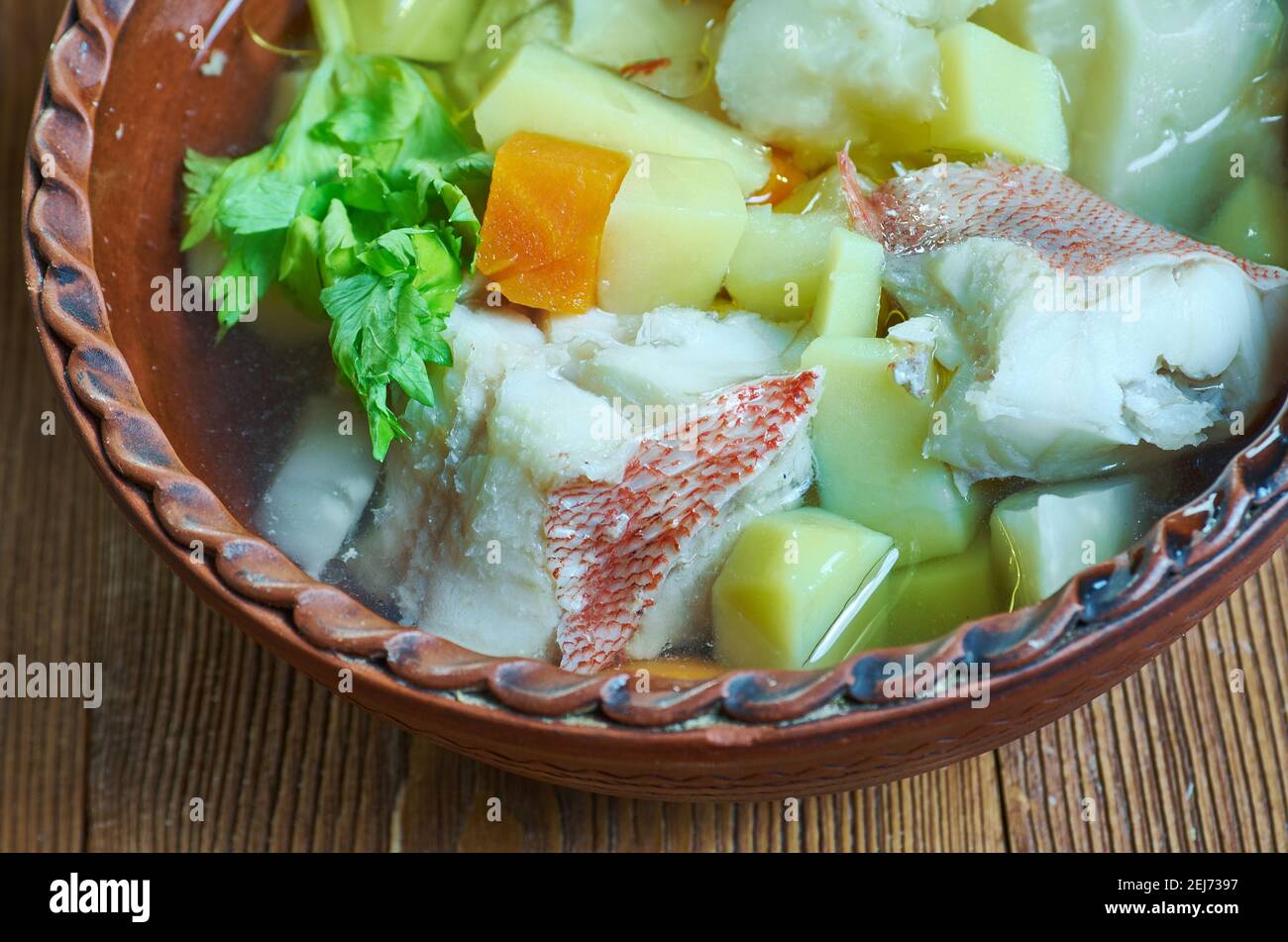 Manhattan-Style Catfish Chowder, traditionally describes a French fish ...