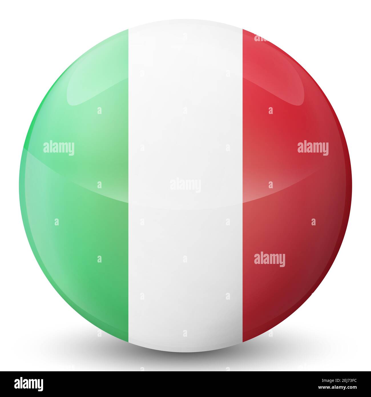 Glass light ball with flag of Italy. Round sphere, template icon ...