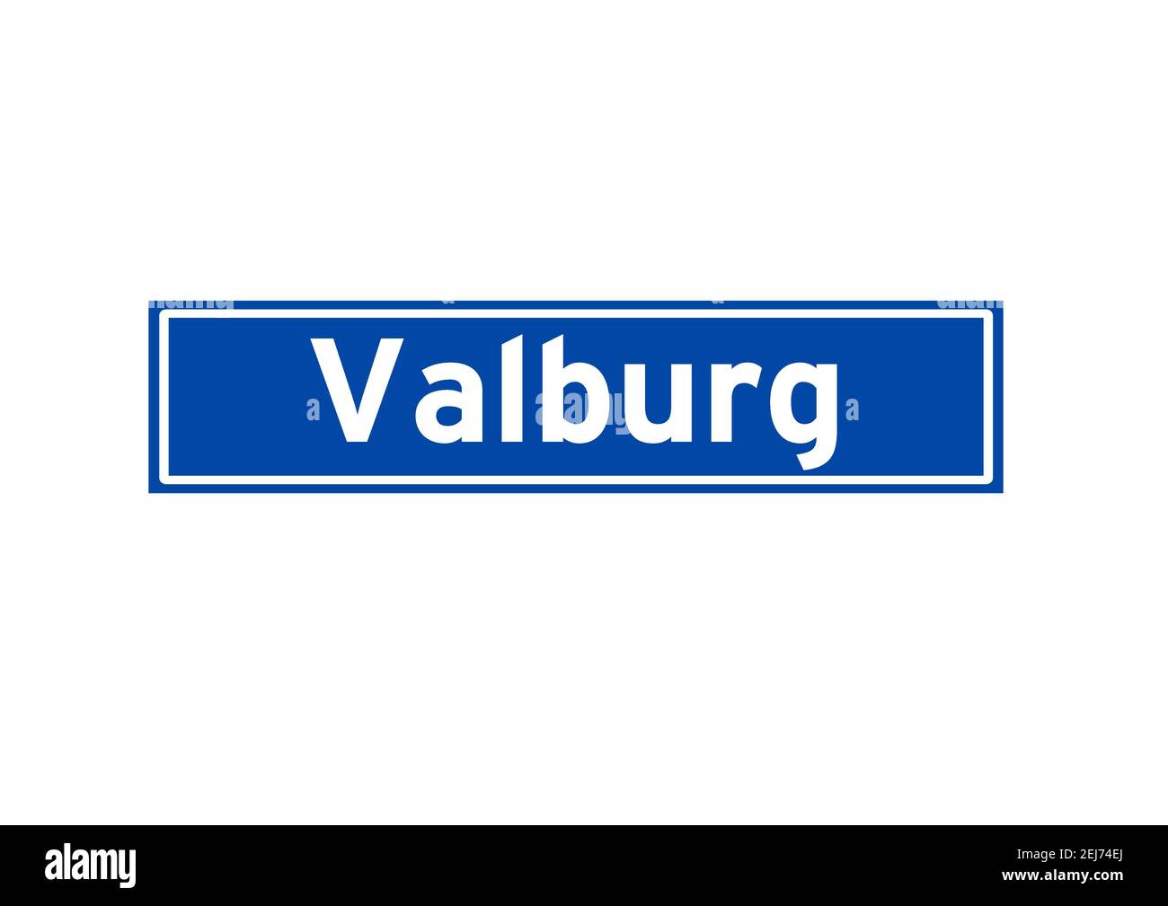 Valburg isolated Dutch place name sign. City sign from the Netherlands ...