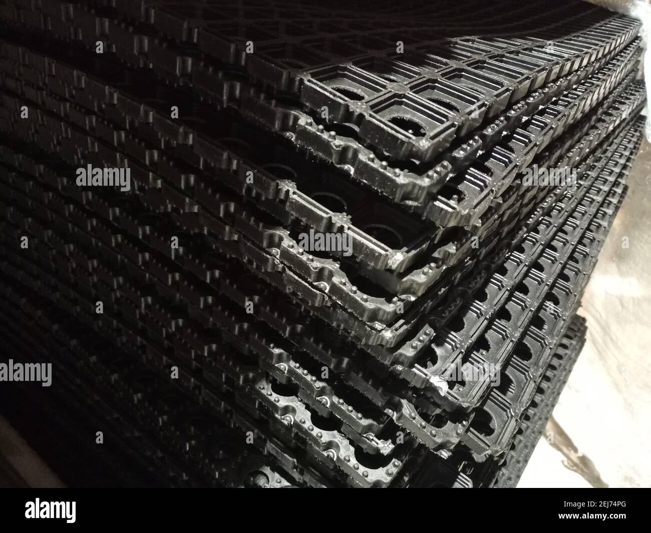 Rubber honeycomb dust mat. A mat with holes for snow and mud Stock ...