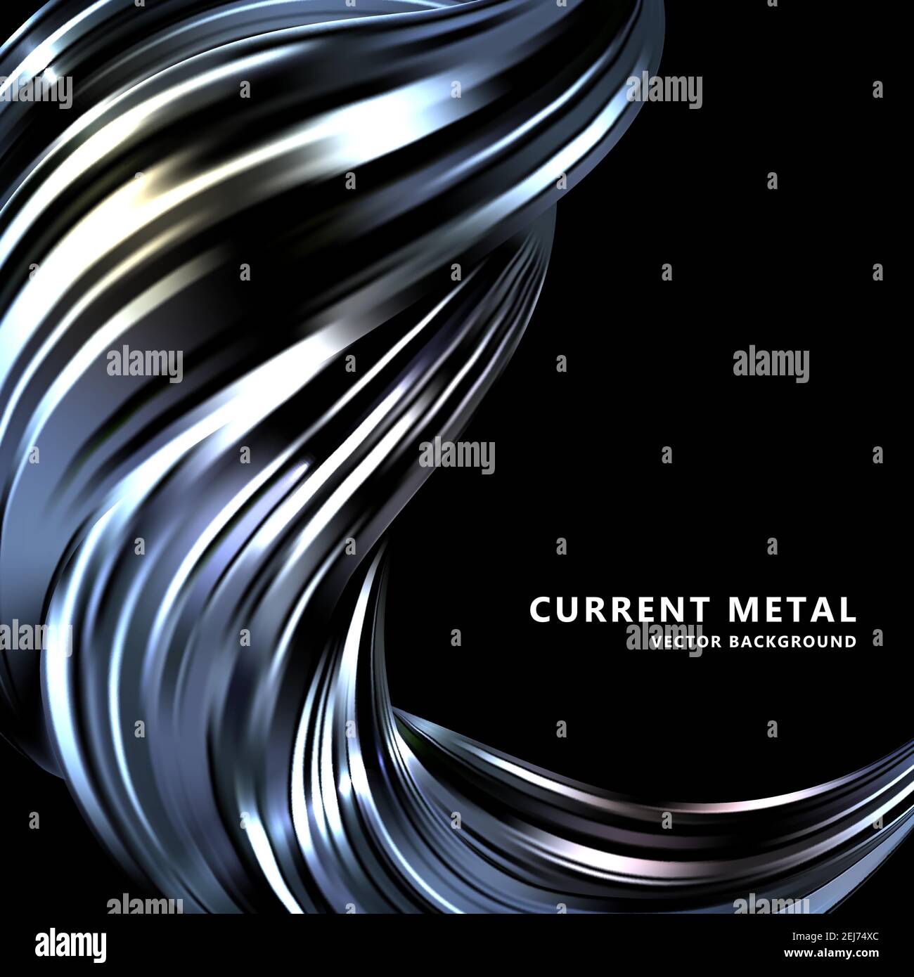 Abstract black background. Current metal wave. Vector illustration ...