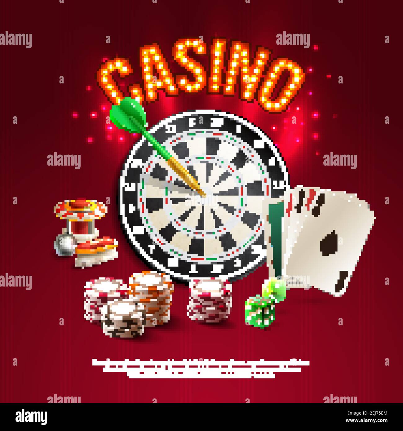 Games realistic poster with big bright and red headline on dark stylish ...