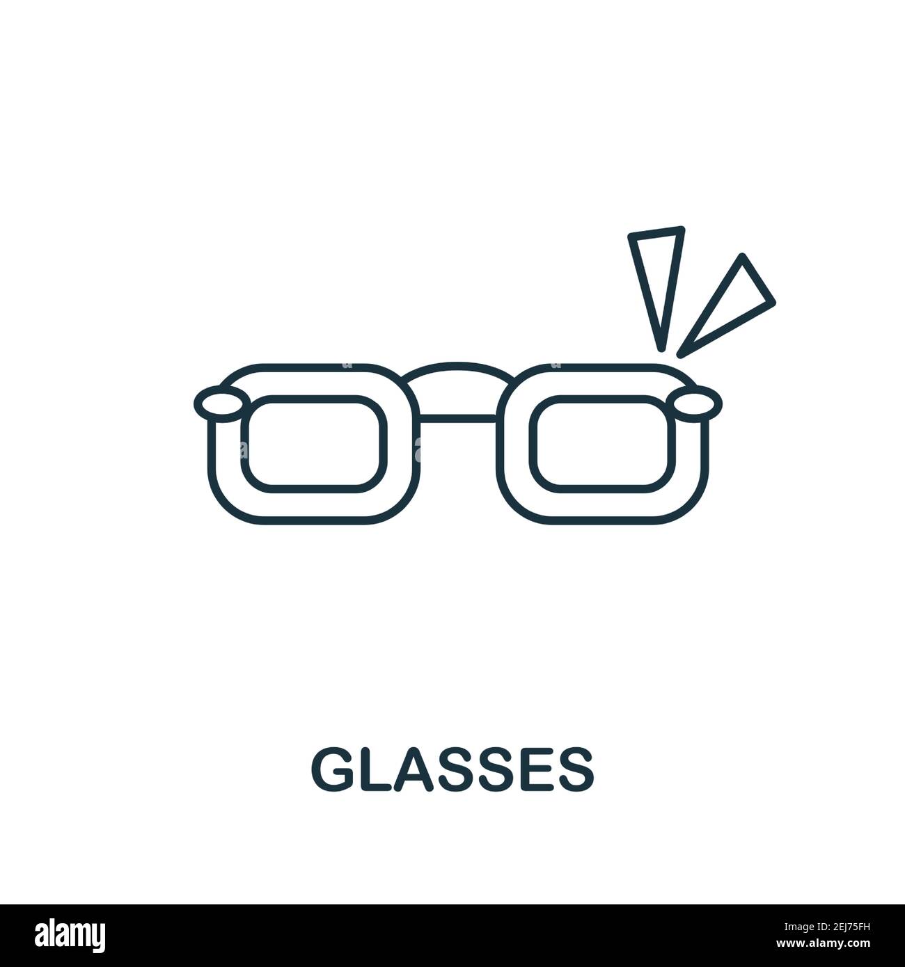 Glasses icon. Simple illustration from ophthalmology collection ...