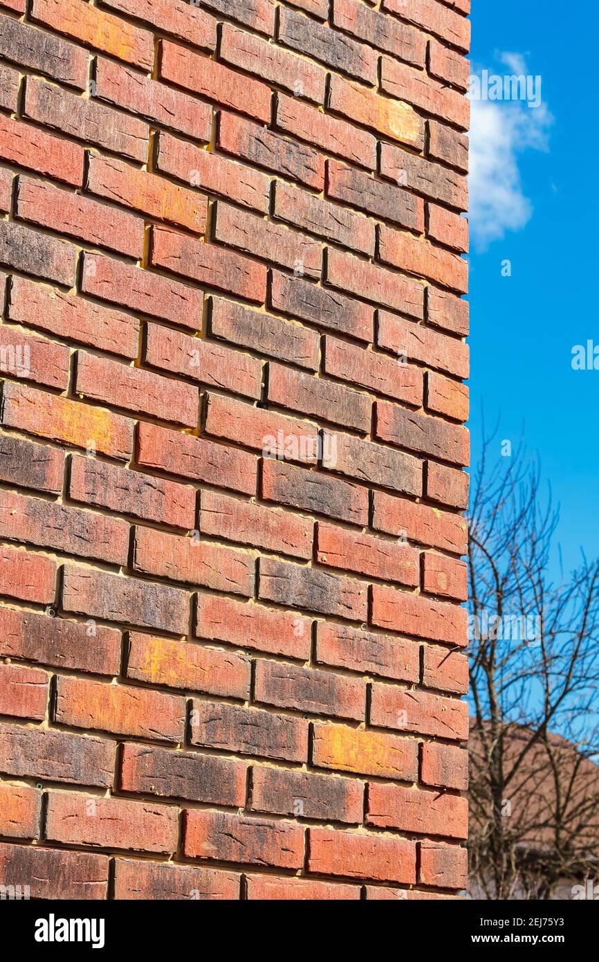 Clinker brick of brown color. Clinker thermal panels for finishing the ...