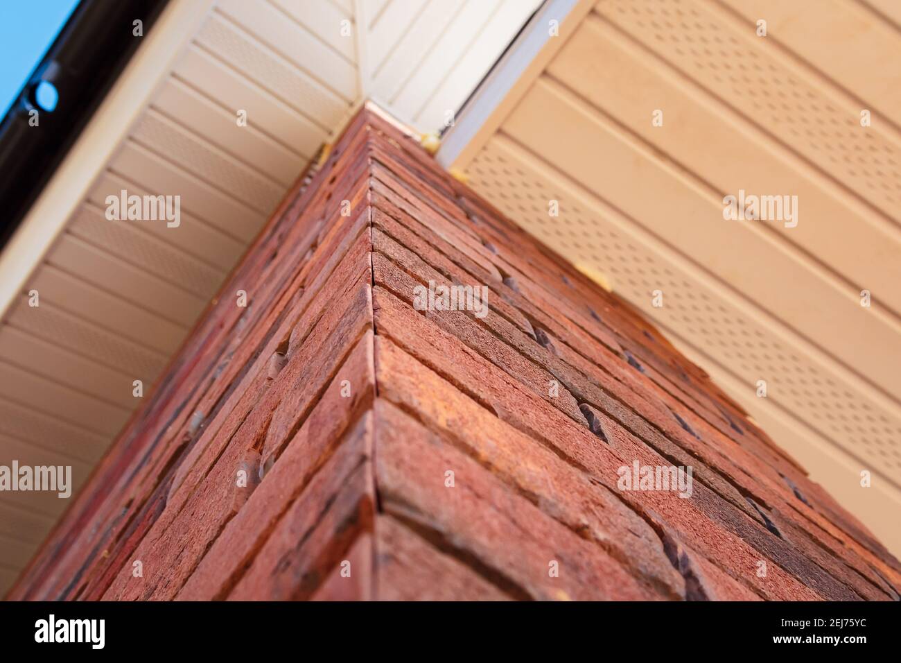 Clinker brick of brown color. Clinker thermal panels for finishing the ...