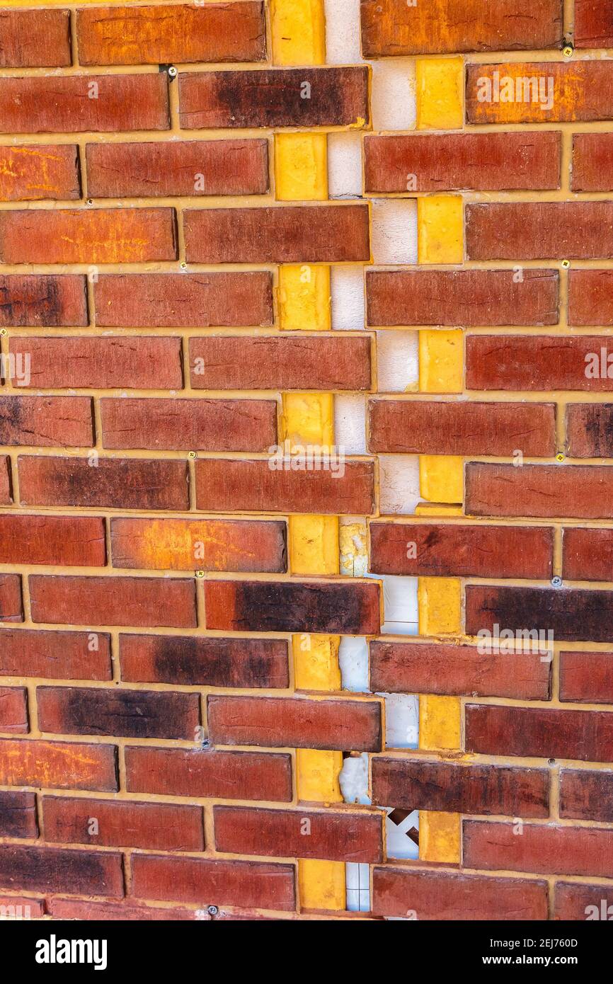 Clinker brick of brown color. Clinker thermal panels for finishing the ...