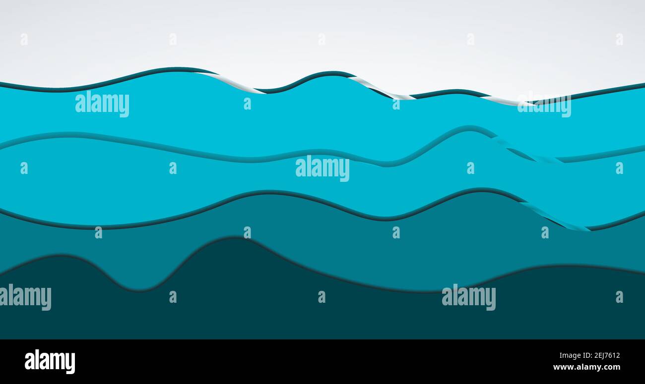 Sea ocean waves flat background Stock Vector Image & Art - Alamy