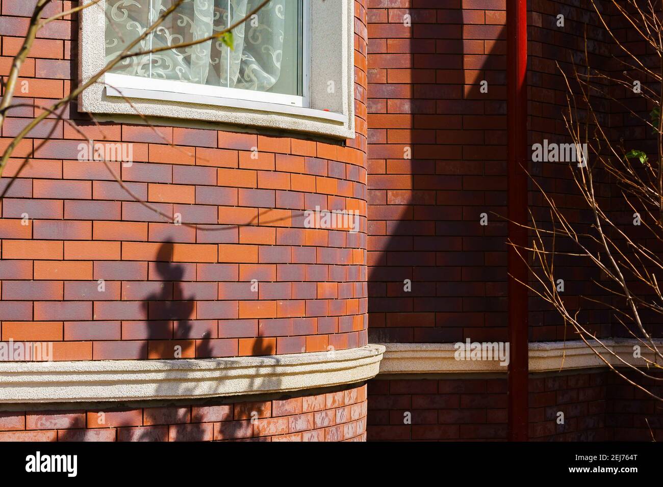 Clinker brick of brown color. Clinker thermal panels for finishing the ...