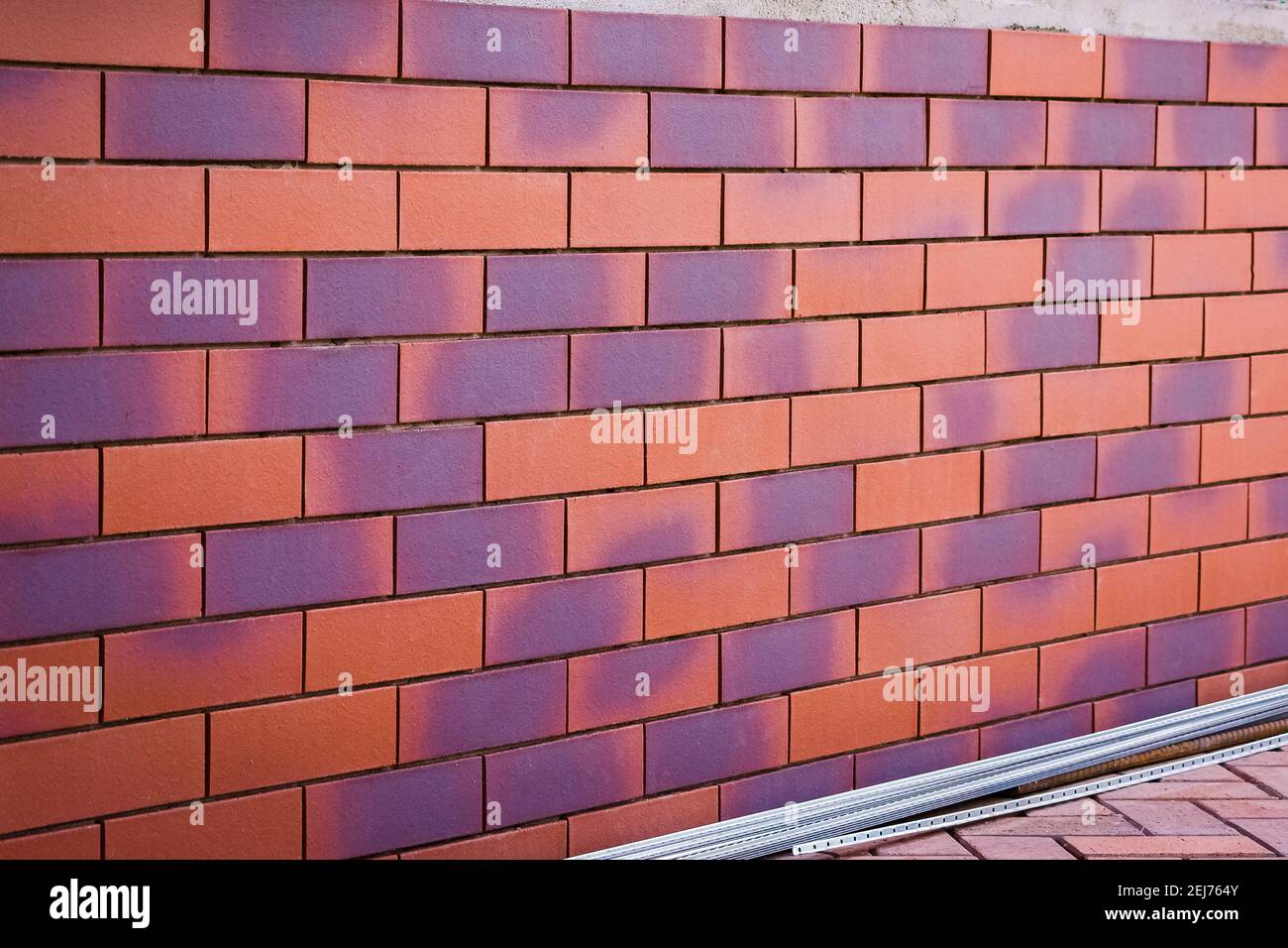 Clinker brick of brown color. Clinker thermal panels for finishing the ...