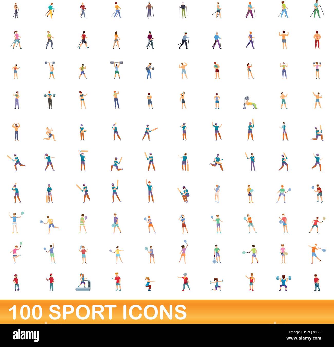 100 sport icons set. Cartoon illustration of 100 sport icons vector set ...