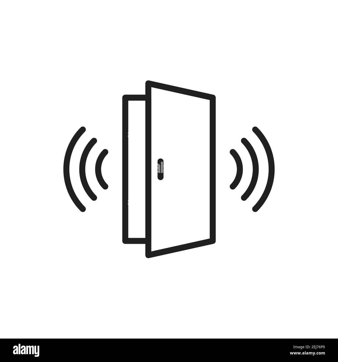 Wireless door outline icon vector automatic opening door modern ...