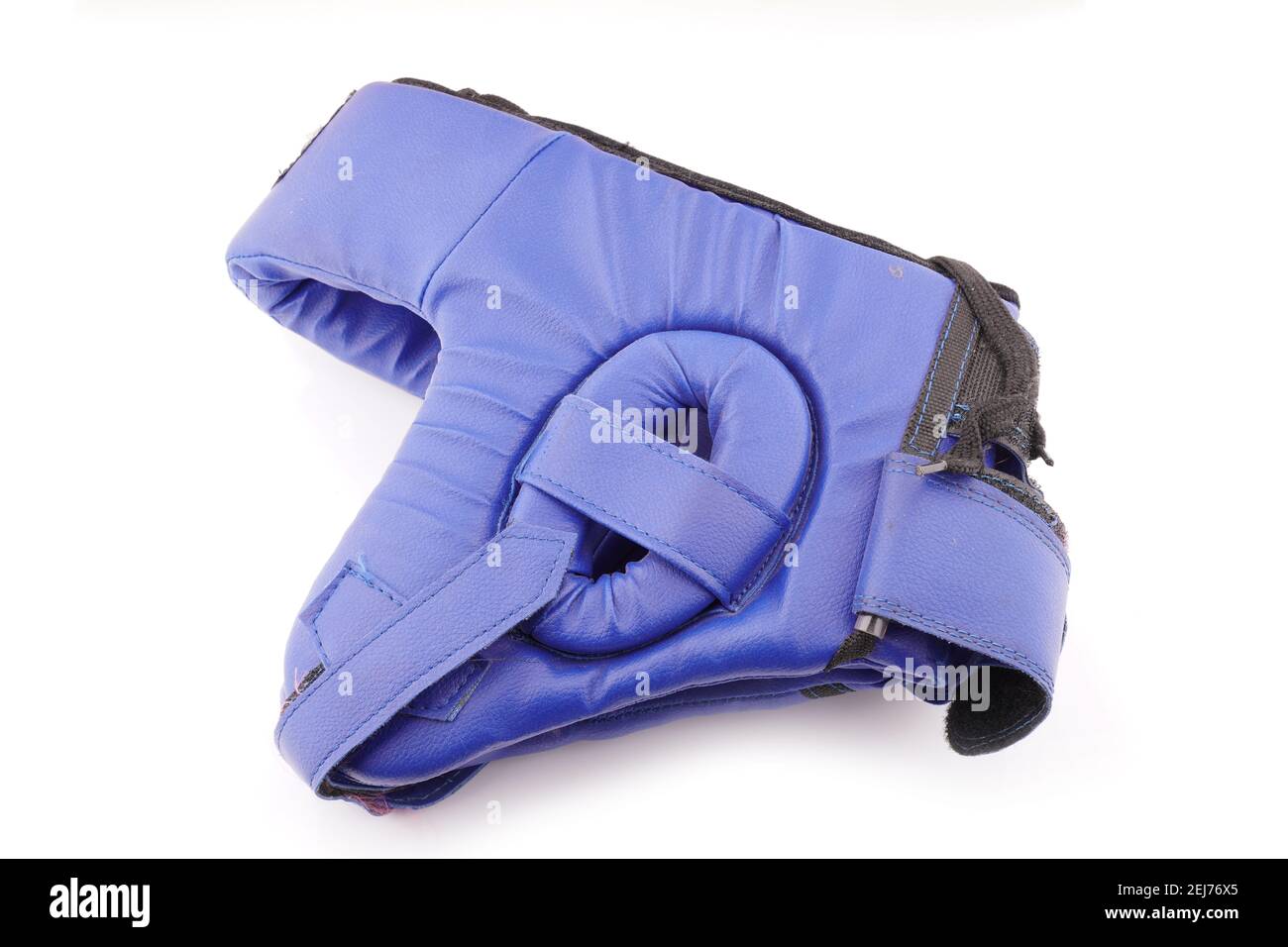 blue boxing helmet on white background Stock Photo - Alamy