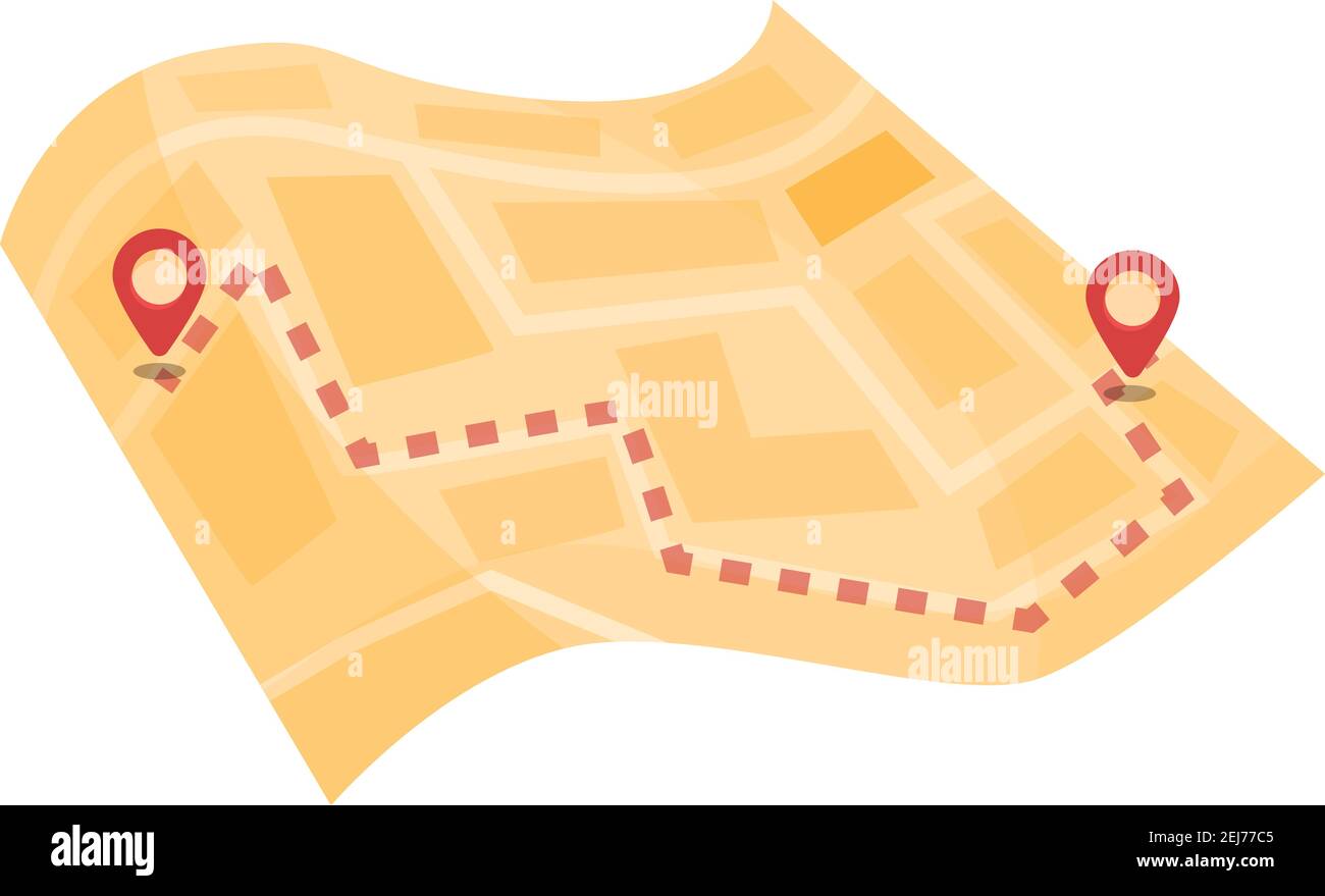 Map itinerary icon. Cartoon of map itinerary vector icon for web design ...