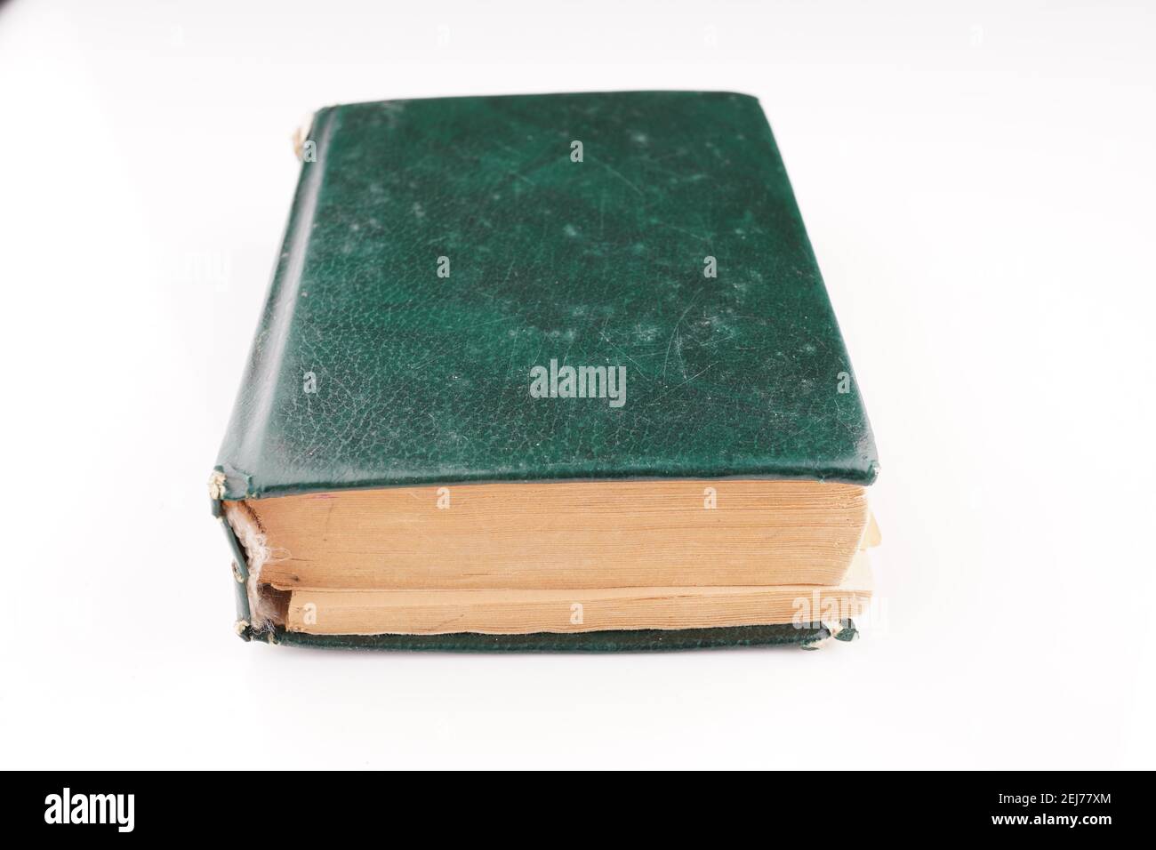 old green dictionary on white background Stock Photo - Alamy