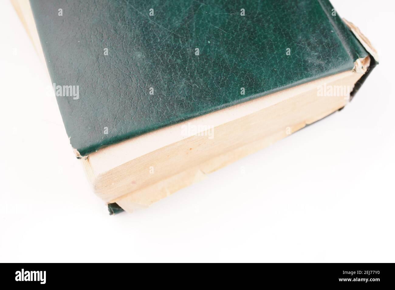 old green dictionary on white background Stock Photo - Alamy