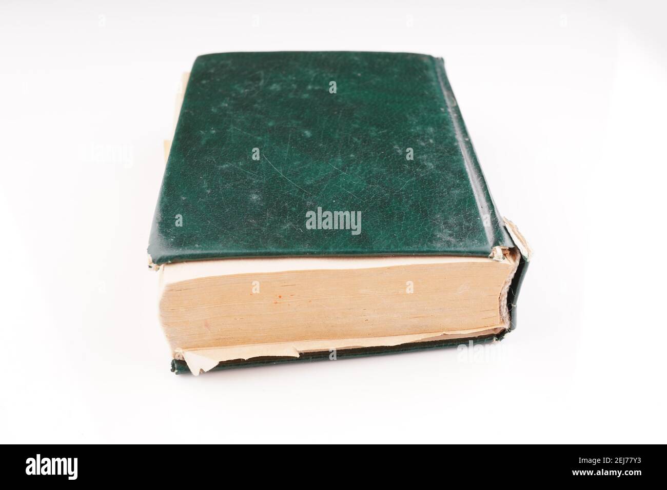 old green dictionary on white background Stock Photo - Alamy