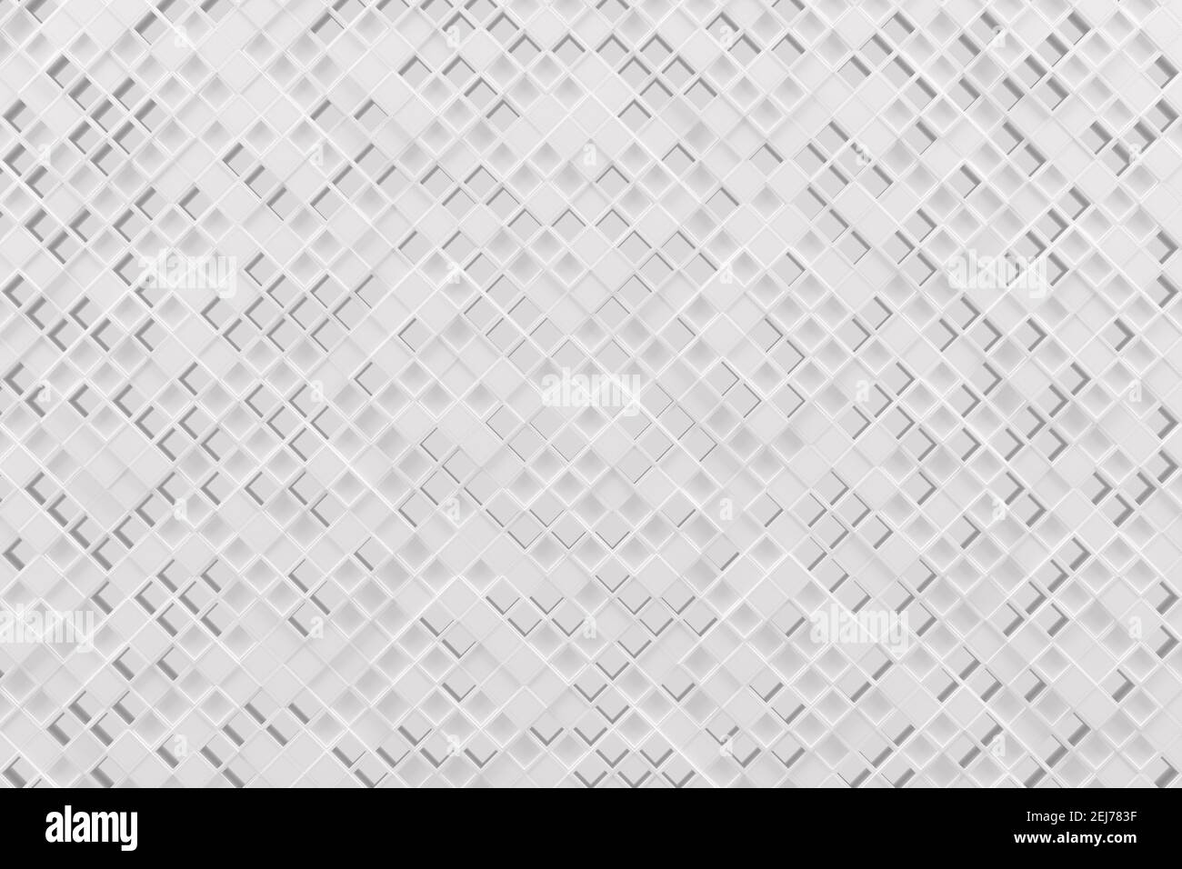 Abstract geometric pattern or background made of chaotic square surface ...