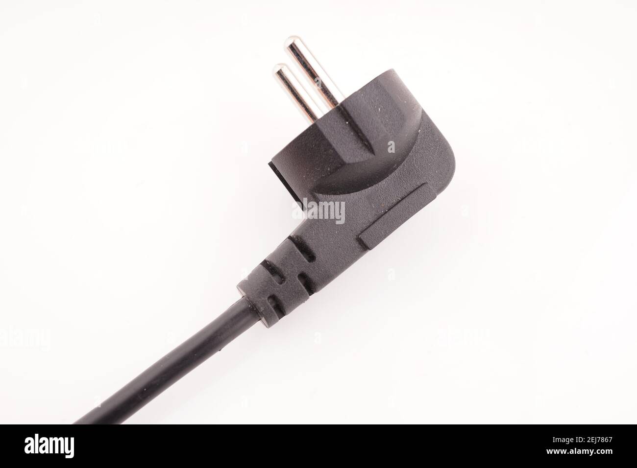 black electrical wire on white background Stock Photo - Alamy