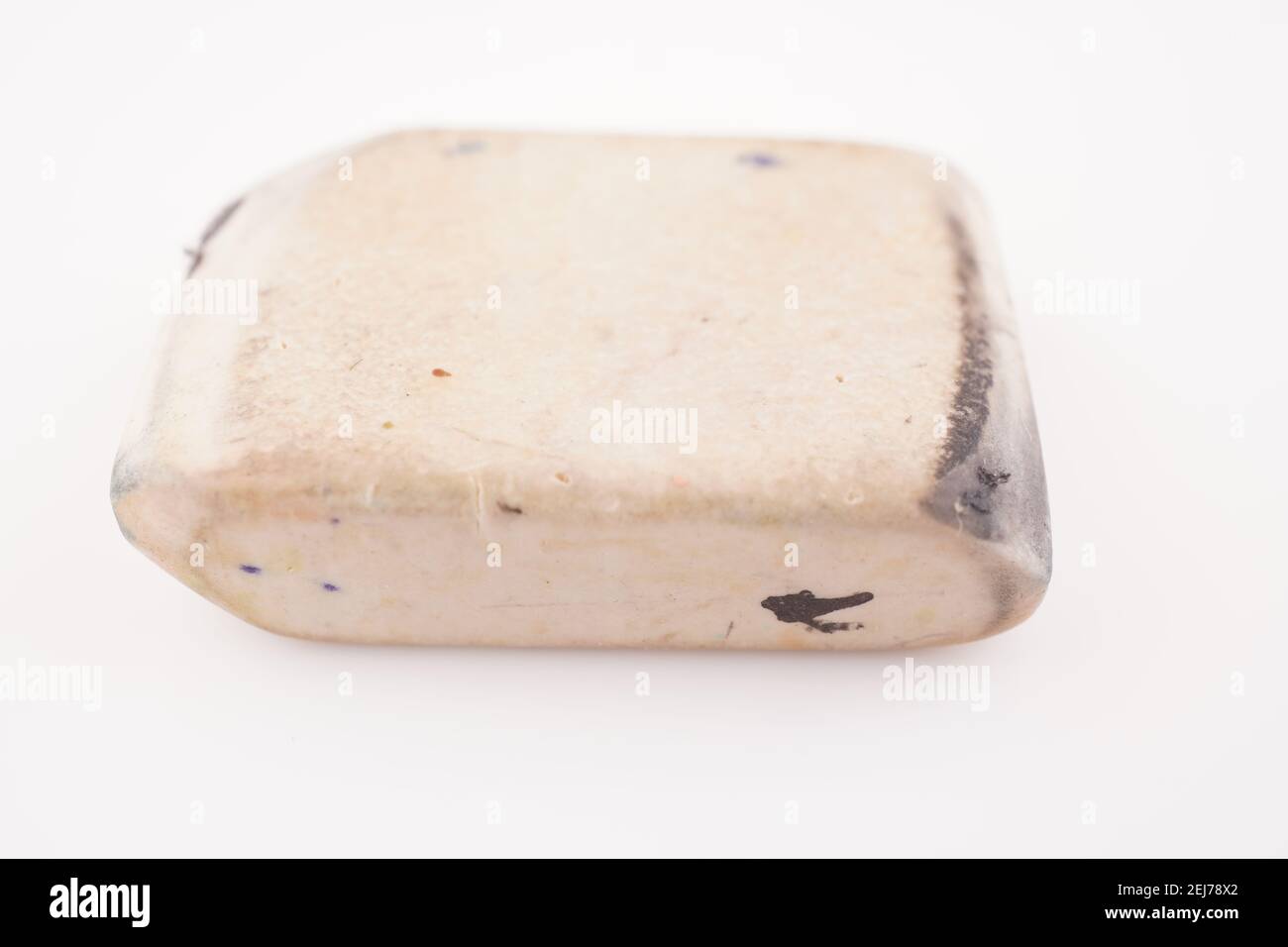 used eraser on white background Stock Photo - Alamy
