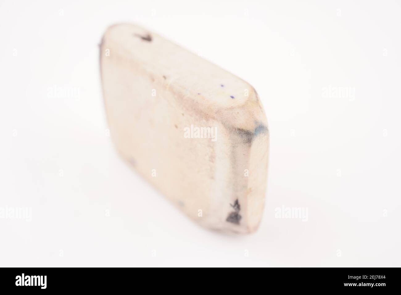 used eraser on white background Stock Photo - Alamy