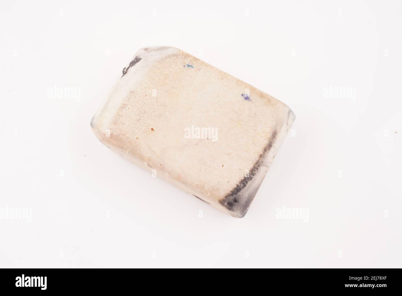 used eraser on white background Stock Photo - Alamy