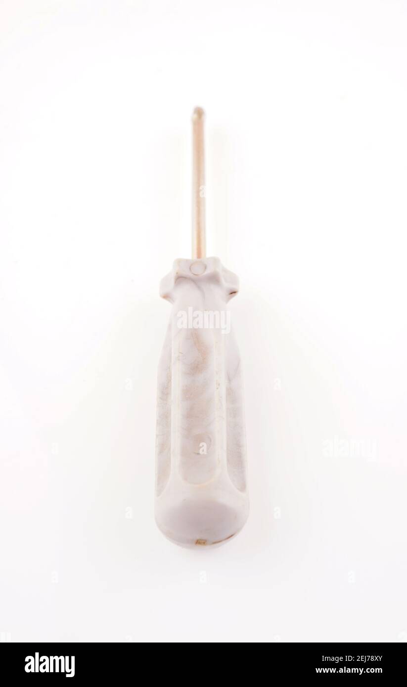gray screwdriver on a white background Stock Photo - Alamy